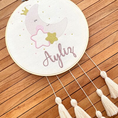 Moon Embroidery Design Half Moon Embroidery Design Machine Embroidery ...