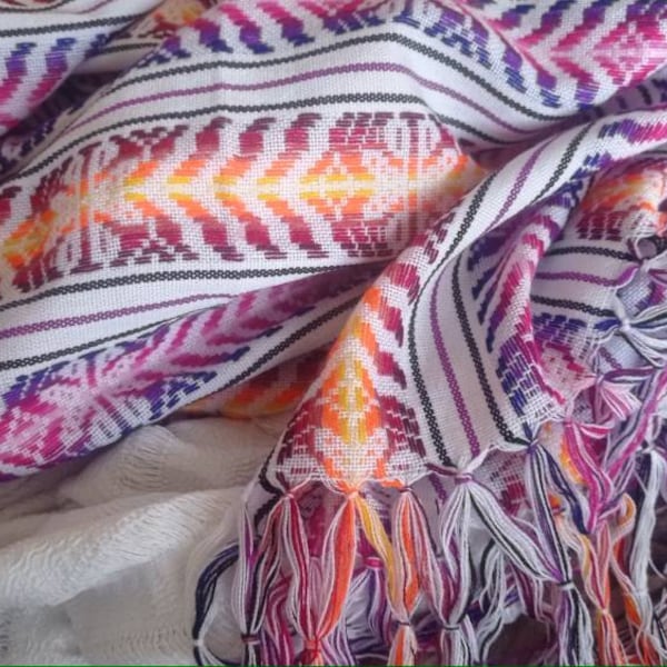 Mexican woven rebozo scarf / Traditional woven fabric rebozo / Mexican ...