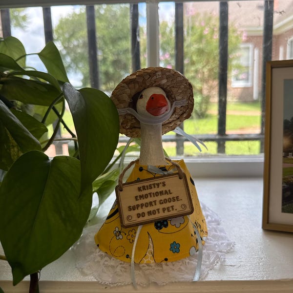 Emotional Support Goose Desk Buddy | Magnetic Goose With Custom Wooden ...
