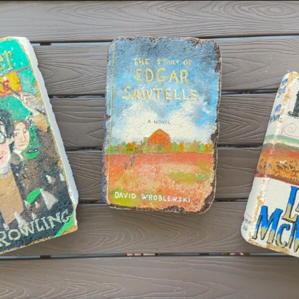 1 Garden Brick Book Cover Painted to Look Like Your Favorite Books for ...