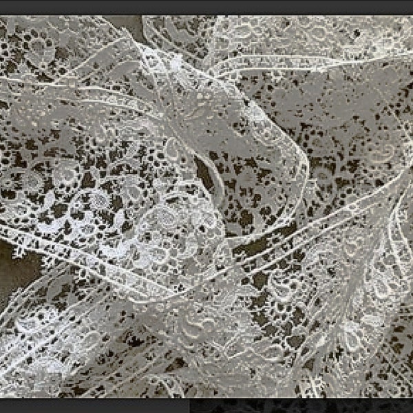 A Long Antique Black Lace Stole/shawl. Damaged. - Etsy