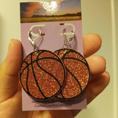 Sparkly, Bling Basketball Earrings - Etsy