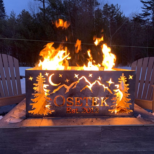 Personalized Fire Pit | Custom Metal Square Fire Pit | Personalized ...