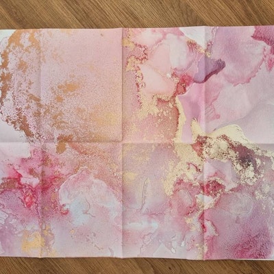 A2 Rainbow Stripe Wrapping Paper / Alcohol Ink Artwork / Stationery ...