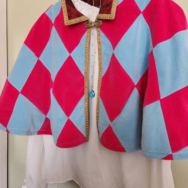 Red Riding Hood Cape Red Velvet Black Pom Pom Trim Goth Steampunk ...