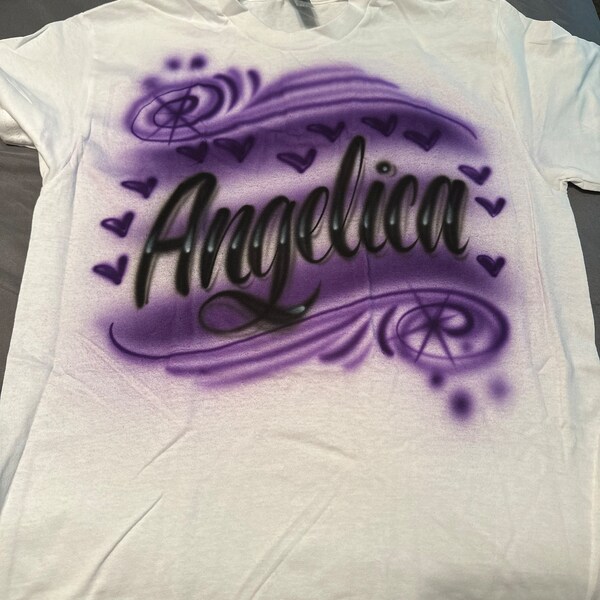 Airbrush T Shirt Script Name - Etsy