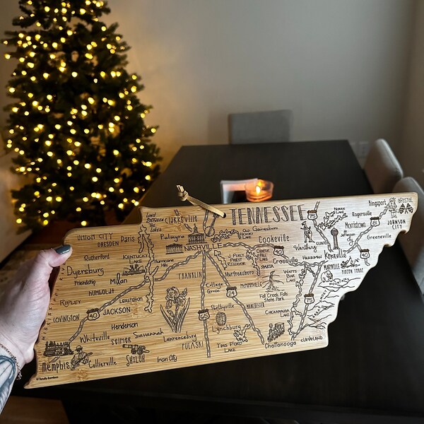 Tennessee CUSTOM Personalized State Shaped Cutting Board and ...