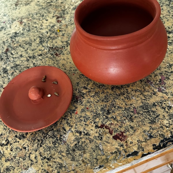 Black Clay Pot | Biryani Pot With Cover Unglazed Terracotta Cookware ...