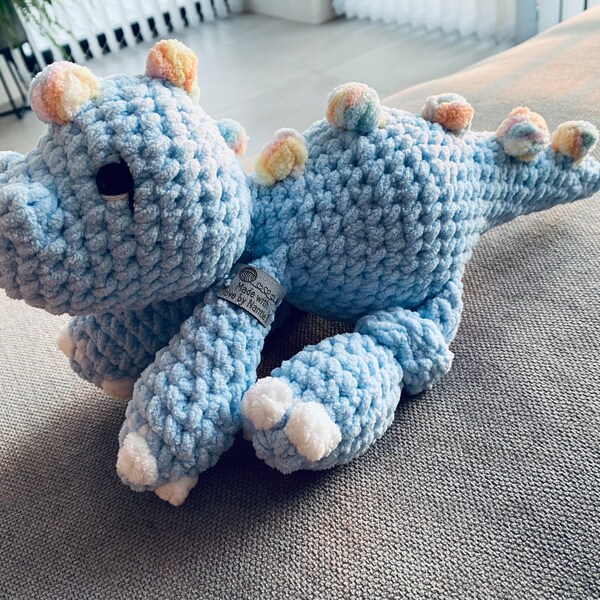 LITTLE Dune Dino Knotted Stuffed Plushie — Crochet Dino PATTERN (no Sew ...