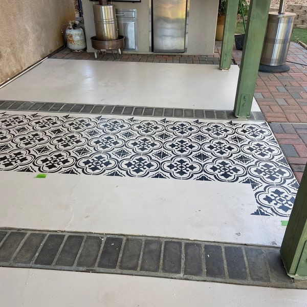 Santa Ana Tile Stencil – Large TILE STENCIL – Tile Stencils for ...