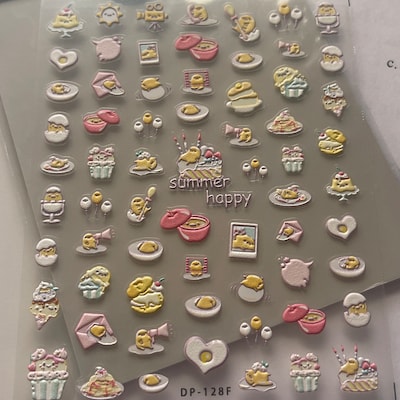 5D Blue Butterfly Nail Stickers Blue Flowers Nail Decals - Etsy