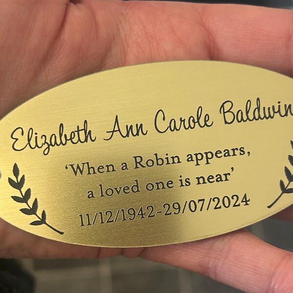 Personalised Memorial Plaque With Ground Stake, Scalloped Grave Marker ...