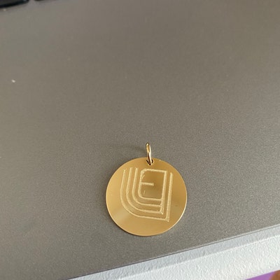 Solid 14k Gold Custom Engraved Pendant Various Diameters Initials ...
