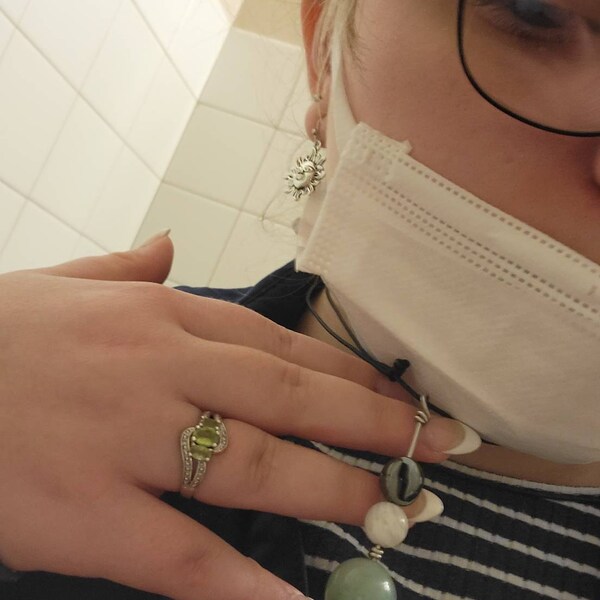 Tactile Necklace Plus Crystal Fidget Jewelry Amulet For Restless Hands And Hair And Skin