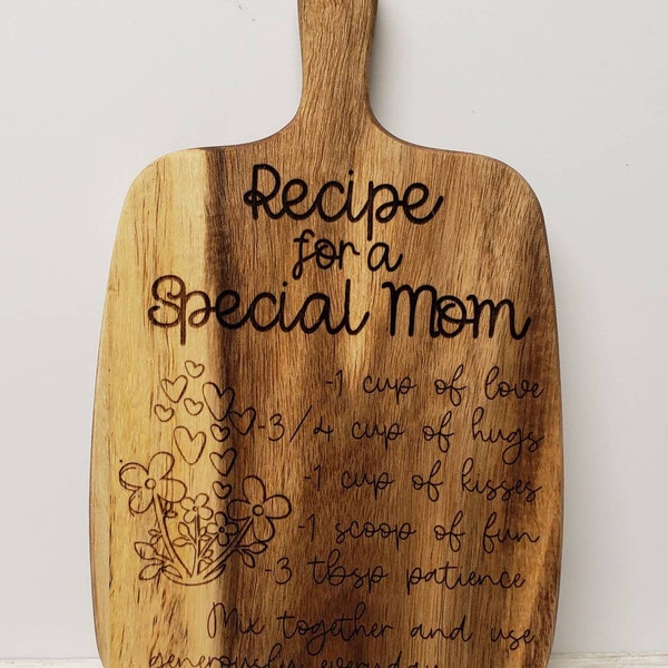 Mothers Day Recipe Cutting Board SVG, Digital File, Special Mother ...