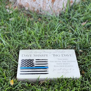 Police Memorial Stone for Home to Garden. 6x9 or 9x12 Tumbled Concrete ...