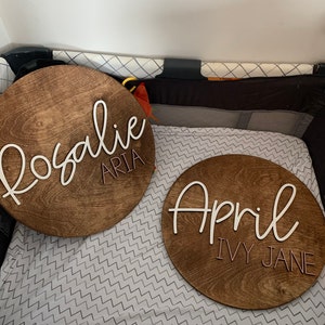 Custom Flower Name Sign floral Nursery Round Sign Child | Etsy