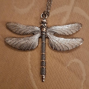 Large Dragonfly Pendant Long Chain Necklace *boho * Long Necklace *good ...