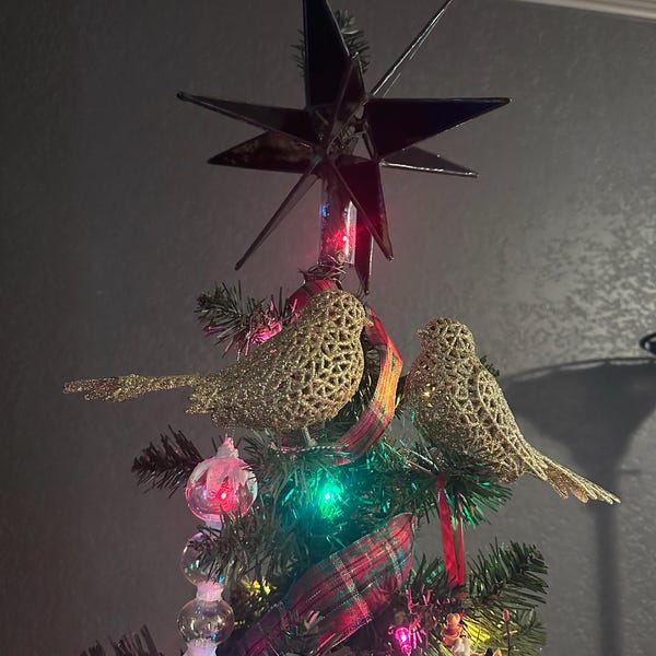 Stained Glass Med.tree Topper, Iridescent Black Glass, Moravian Star ...