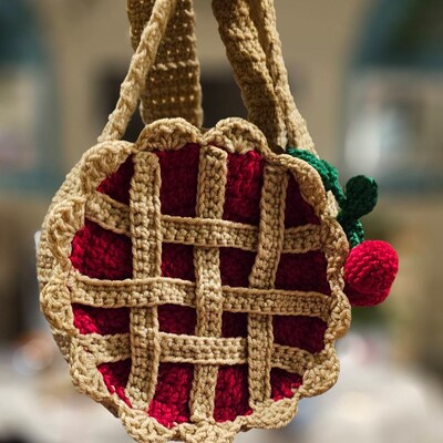 Cherry Pie Purse Crochet Pattern Cottagecore Nature Woodland Aesthetic ...