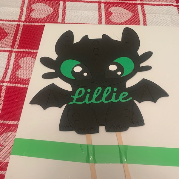 Toothless How to Train Your Dragon Night Fury Customizable Cake Topper ...