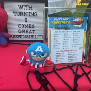 Superhero Party Sign, What's Your Superhero Name Sign, Superhero ...