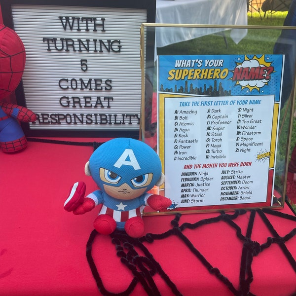 Superhero Party Sign, What's Your Superhero Name Sign, Superhero ...