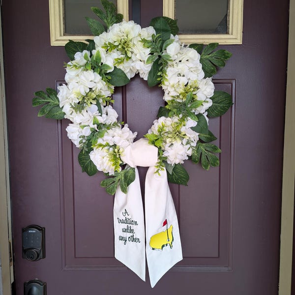 Masters Wreath Sash, Boxwood Wreath Embroidered Sash, Masters ...