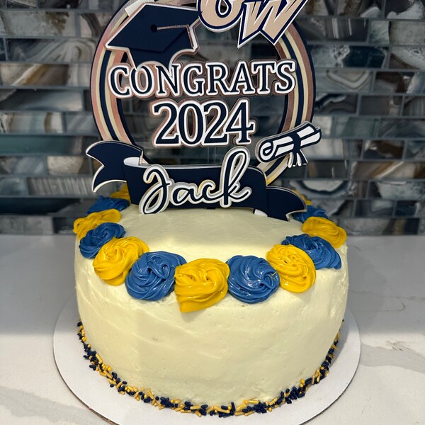 Custom Graduation Cake Topper, Class 2024 Cake Topper, Graduation ...