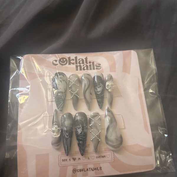 Cry Baby Nails - Cry Baby - Coffin Nails - Nails - Cute Nails - Press ...