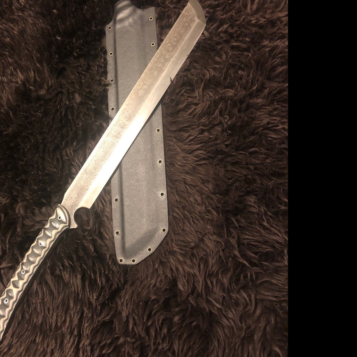 Handcrafted FOF Drover Full tang two handed tanto blade