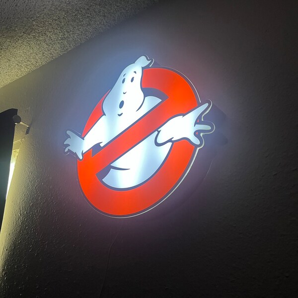 Ghostbusters LED Light Box Sign | USB Powered Cinema Light | Room Night ...