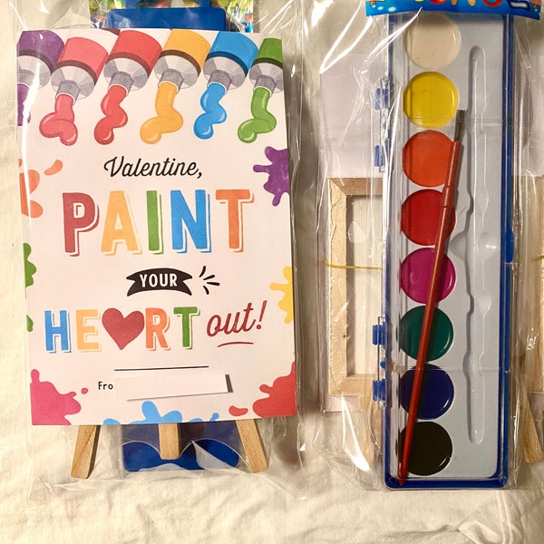 Editable Paint Your Heart Out Valentine's Day Gift Tag, Paint Palette ...