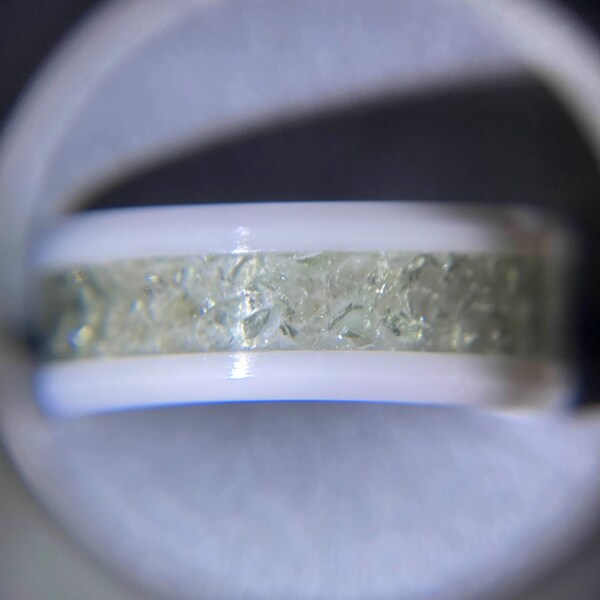 Dark Serenity Ring Amethyst Crystal Inlay, Tungsten Titanium Ceramic ...