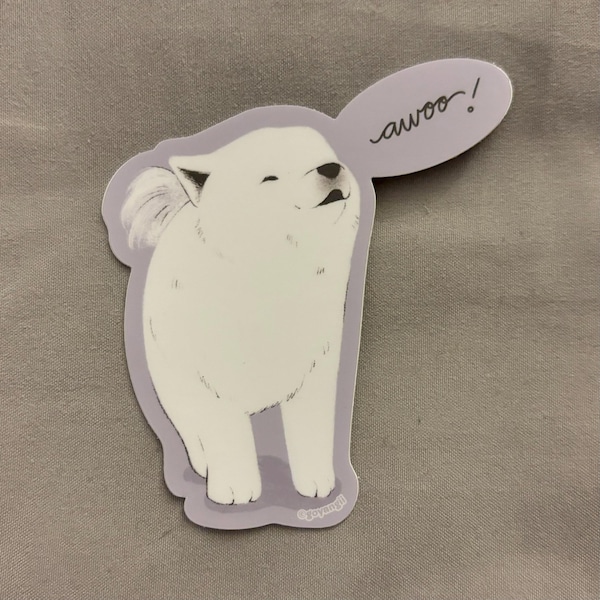 Smol Awoo Samoyed Waterproof Vinyl Sticker - Etsy