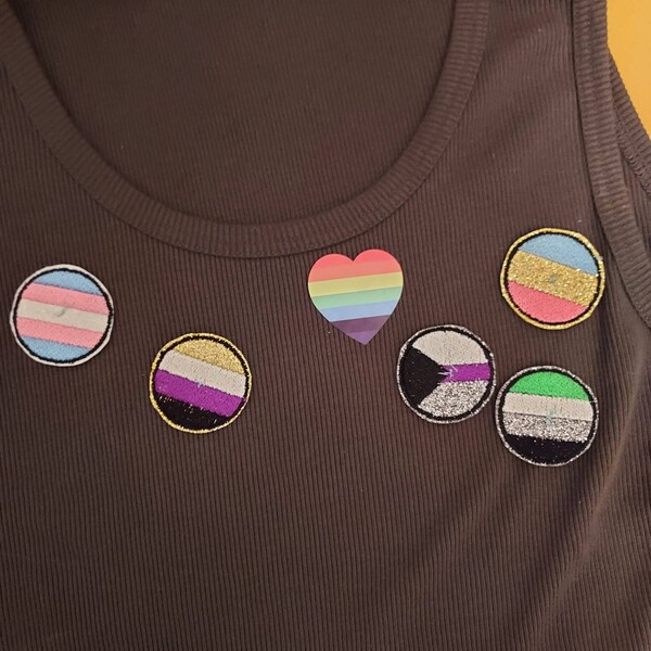 LGBT Gay Pride Round Scout Glitter Sew or Iron on Embroidery Patches - Etsy