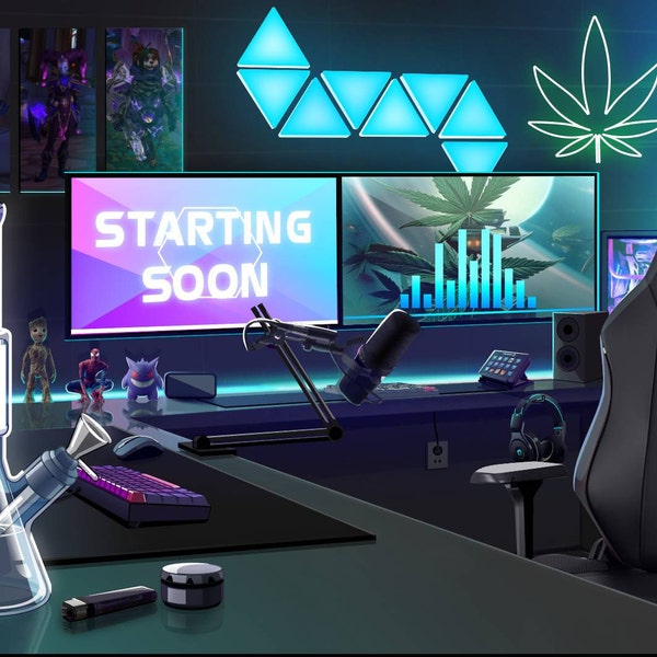 4x Animated Stream Screen for Twitch | Lofi Pink Game Room | Sakura ...