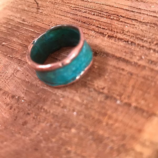 Mixed Patina Copper Ring Band. 10mm, 12 and 14 Mm Choice. - Etsy