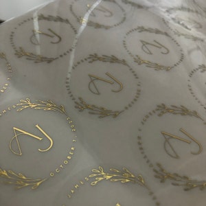 Custom Gold Foil Stickers Wedding Favor Stickers Gold Foil Custom ...