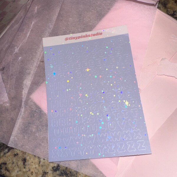 Holographic Bubble Letter Stickers #1 NEW - Etsy