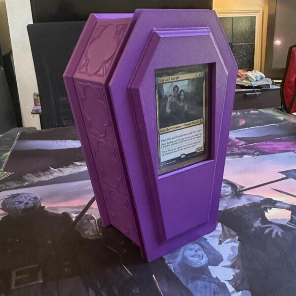 Custom Coffin Deck Box - MTG Commander - Fits 100+ Double Sleeved Cards ...