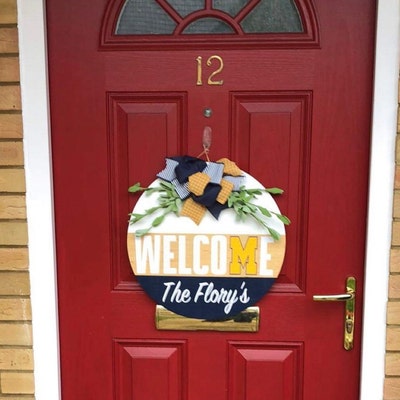 Michigan Wolverine Door Hanger Michigan Wolverine Door Sign Michigan ...