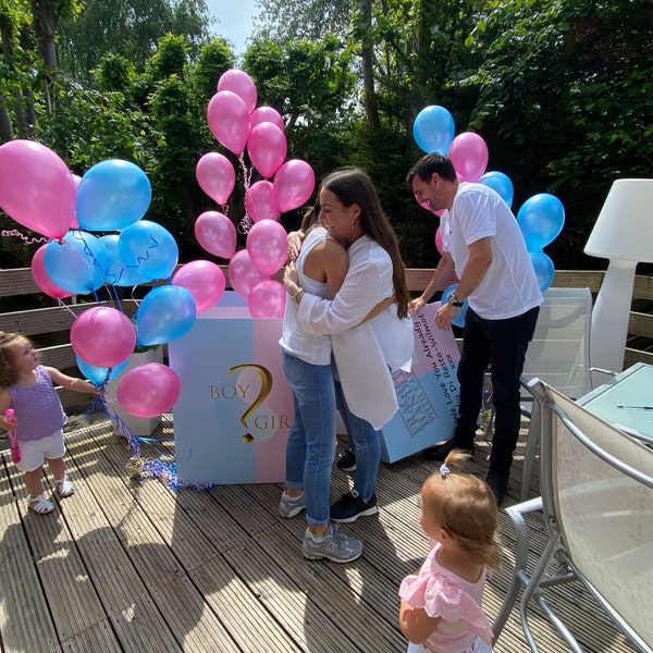 Giant Gender Reveal Balloon Box, Customisable Gender Reveal Balloon Box ...