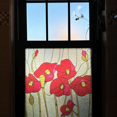 Custom Size Matte Window Film Stained Glass Decorative Uv Privacy ...