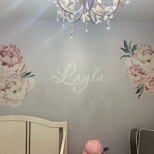 Personalized Name Monogram Wall Sticker - Custom Name Wall Decal - Kids ...