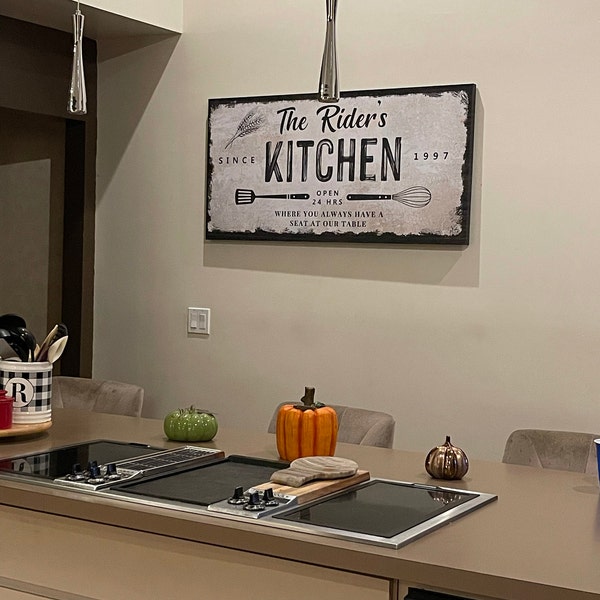 Farmhouse Kitchen Sign | Personalized Kitchen Wall Decor | Kitchen Room ...