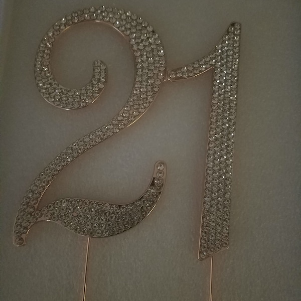 21 Birthday Cake Topper | 21st ROSE GOLD Cake Decoration Ideas | Number ...