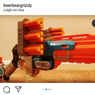 Nerf Compatible 6 Shell MOD Attachment for Zombie Strike Sledge Fire ...