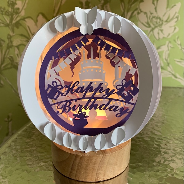 3D Birthday Popup Sphere Papercraft Template, Papercut SVG, Png Pdf ...