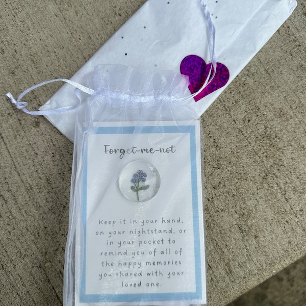 Forget-me-not Glass Gem - Angelversary, Sympathy Gift, Memorial ...